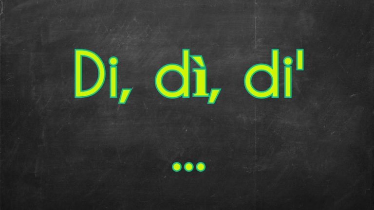 Di, dì o di': quando utilizzarle?