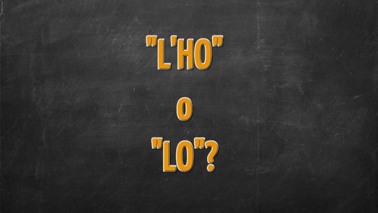 Si scrive "l'ho" o "lo"?